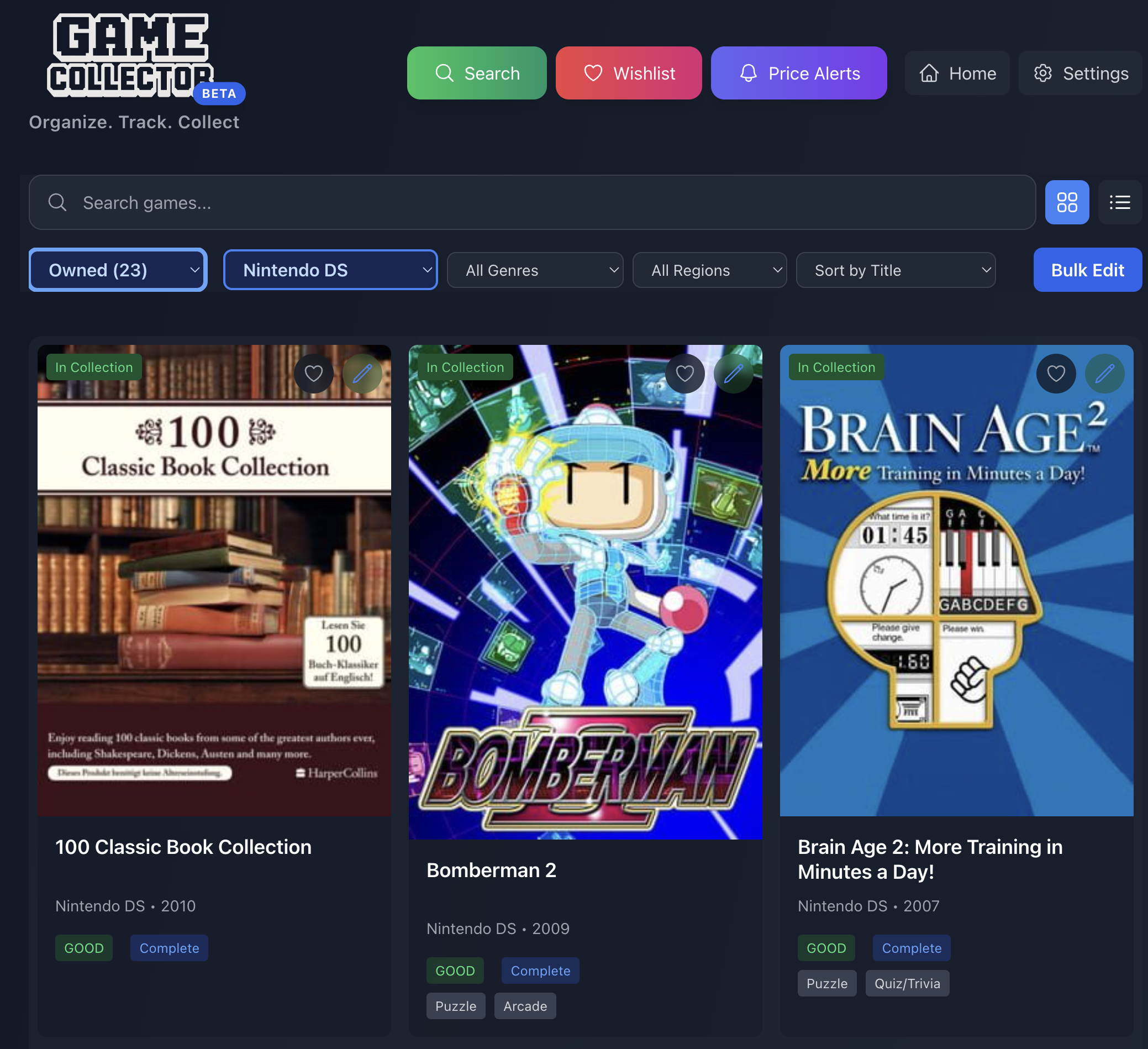GameCollector - Your Retro Game Collection Manager